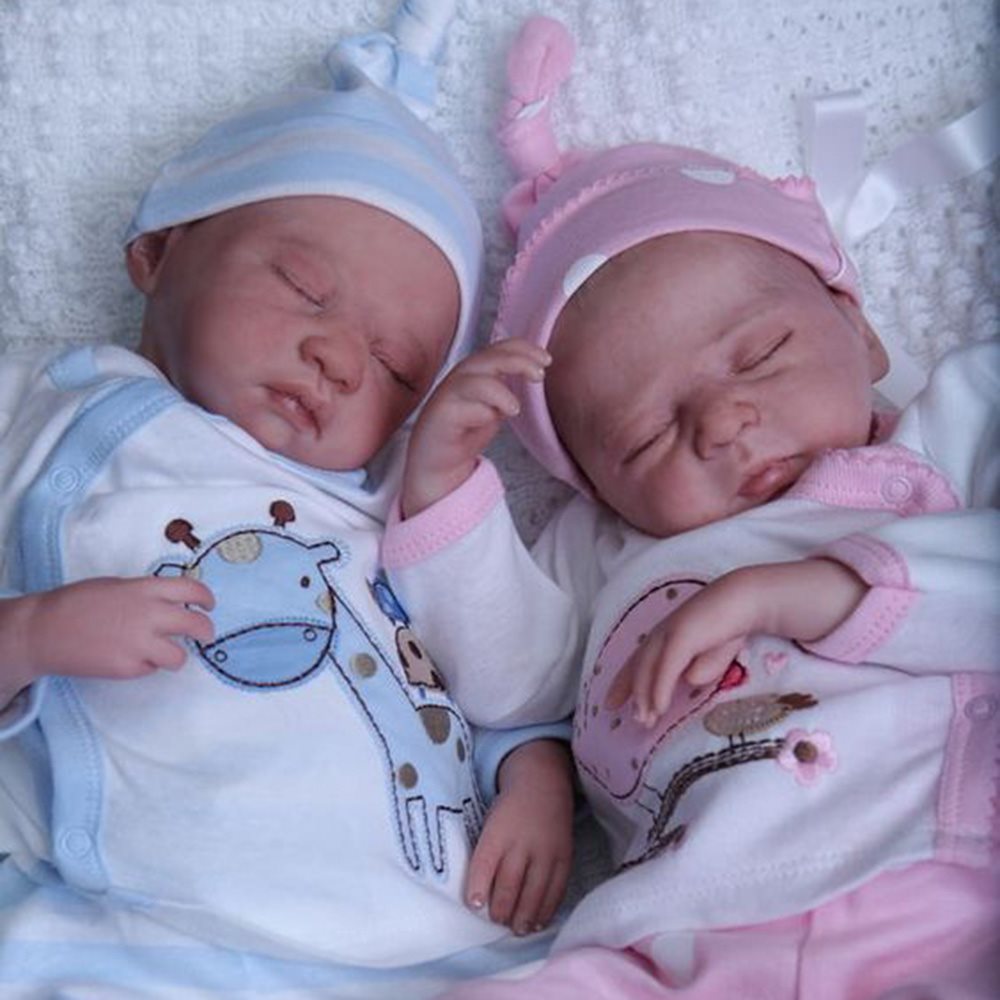 17'' Lifelike Realistic Twins Sister Katelyn and Cameron Reborn Baby D ...